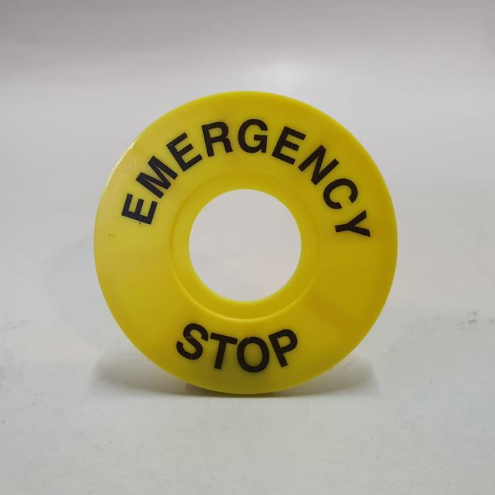 Jual Plat Notifikasi Peringatan Emergency Stop. Emergency Stop Notice ...