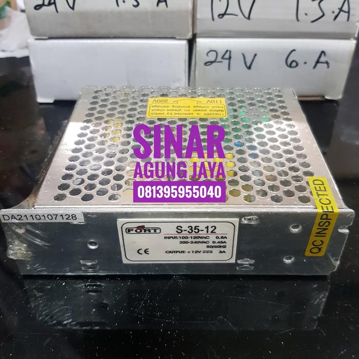 Jual POWER SUPPLY AC KE DC OUTPUT 3A 12V FORT S-35-12 POWER SUPPLY FORT - Jakarta Pusat ...
