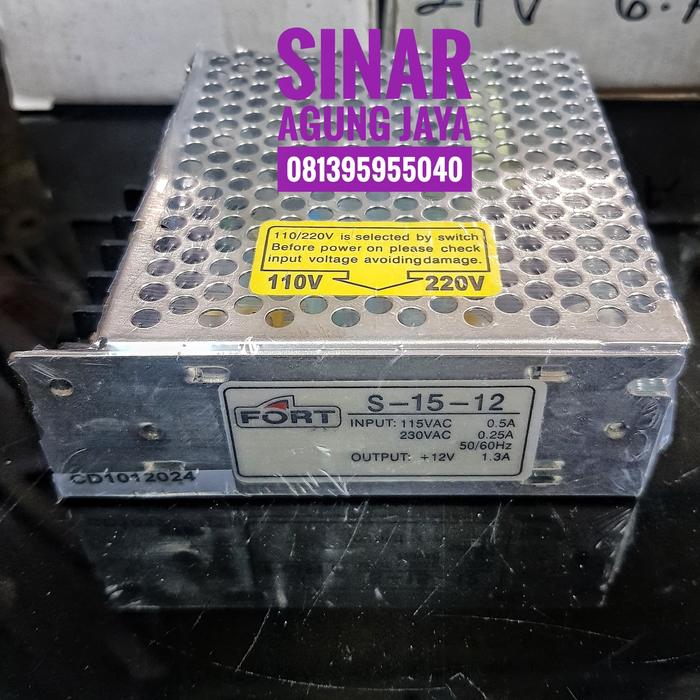 Jual POWER SUPPLY AC KE DC OUTPUT 1,3A 12V FORT S-15-12 POWER SUPPLY FORT - Jakarta Pusat ...