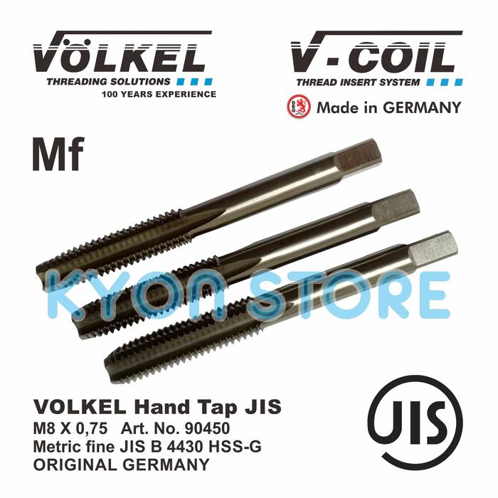 Jual VOLKEL Hand Taps M8 x 0.75 Art 90450 HSS-G ORIGINAL GERMANY ...