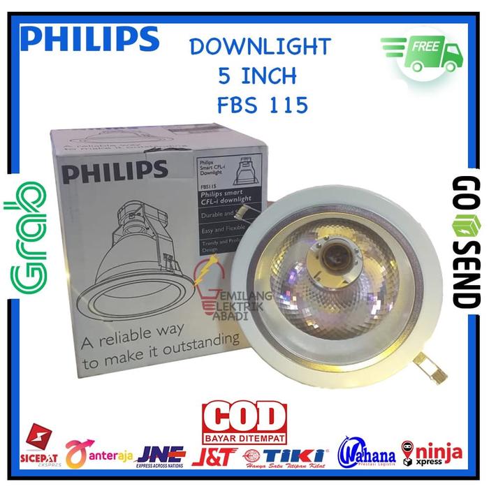 Jual KAP DOWNLIGHT PHILIPS FBS115 FBS 115 5INCH 5 INCH 5" FITTING E27 ...