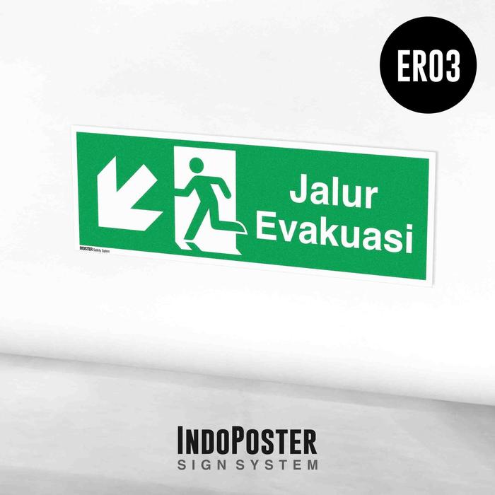 Jual Stiker label K3 safety jalur arah evakuasi arah kiri bawah - S ...