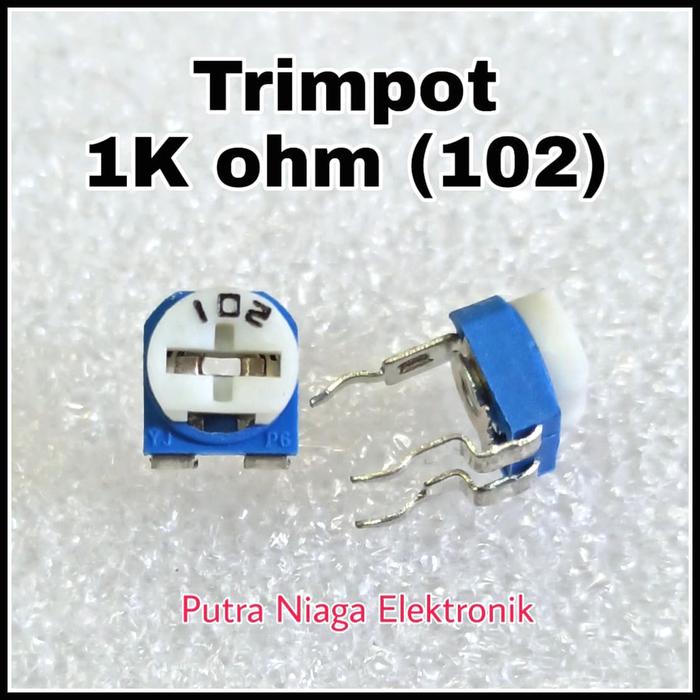 Jual Resistor Variable 1K ohm VR Trimpot 1000 ohm 1 K marking : 102 ...