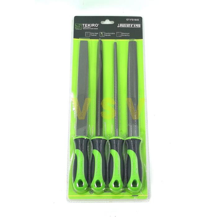 Jual Tekiro Files set 8" 4pc Kikir set 8" 4pc Kikir tekiro gagang fiber ...