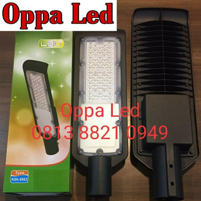 Jual lampu jalan 50 watt / lampu jalan led 50watt / pju 50w slim / pju ...