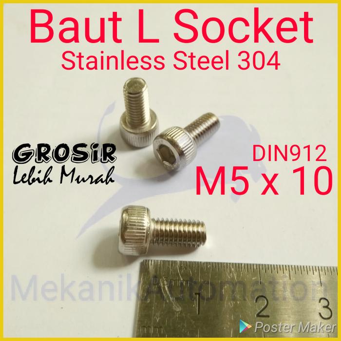 Jual Baut L M5 x 10 Stainless 304 - Jakarta Timur - Mekanikautomation | Tokopedia
