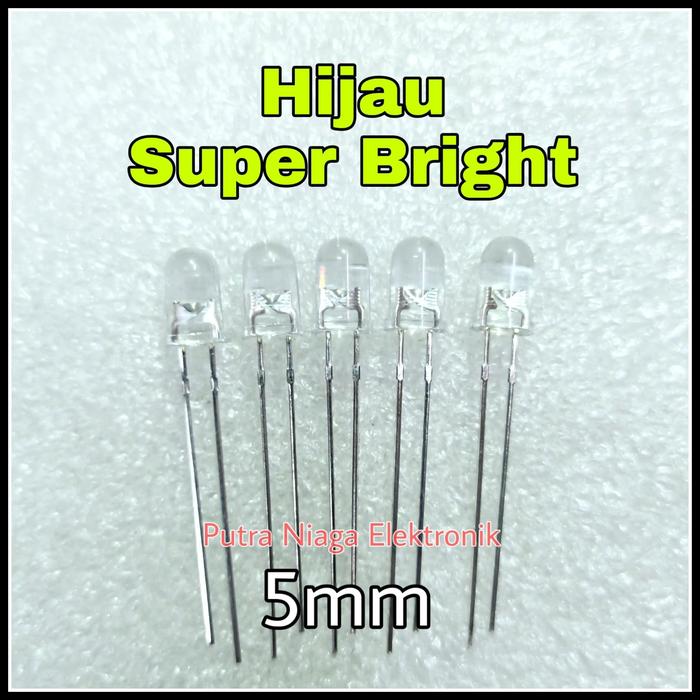 Jual LED 5mm Hijau Super Bright Bening Super Green 5mm - Kota Bandung ...