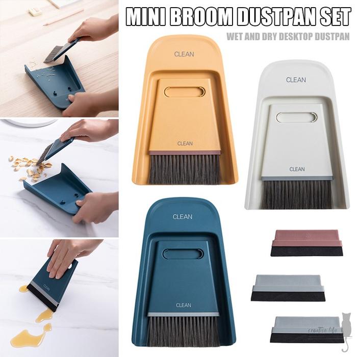 Jual Mini Broom Dustpan Set Brush for Cleaning Table Countertop ...