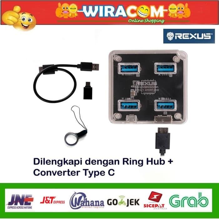 Jual Rexus H331 4 port USB HUB 3.1 5 Gbps ports & Converter Type C RXH ...
