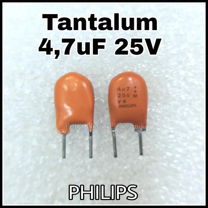 Jual Kapasitor Tantalum 4,7uF 25V 4.7uF 4u7 475 Capacitor Philips ...
