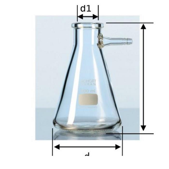 Jual FILTERING FLASK 250mL. Erlenmeyer Shape. Borosilicate Glass. DURAN ...