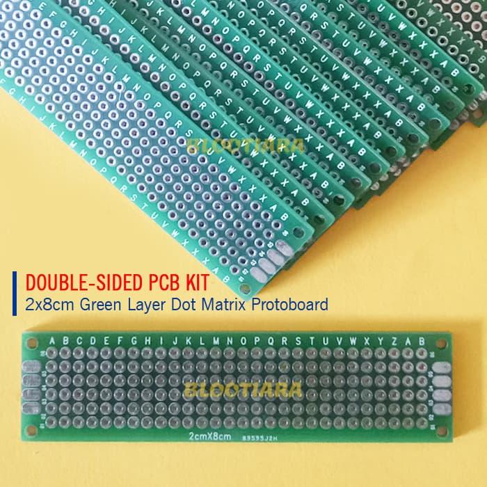Jual PCB Dot Matrix Lubang Double Side Layer Fiber Hijau 2x8 cm ...