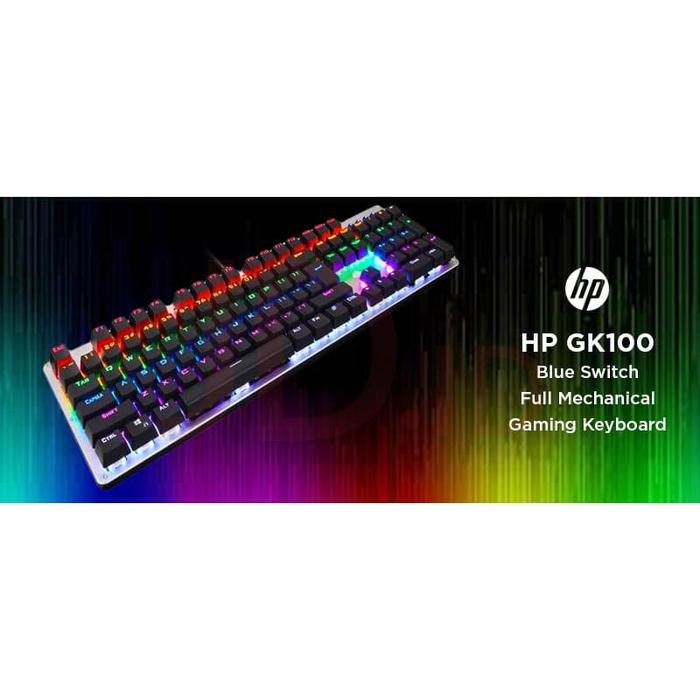 Jual Hp Gk100 Full Mechanical Rainbow Backlight Gaming Keyboard Blue ...