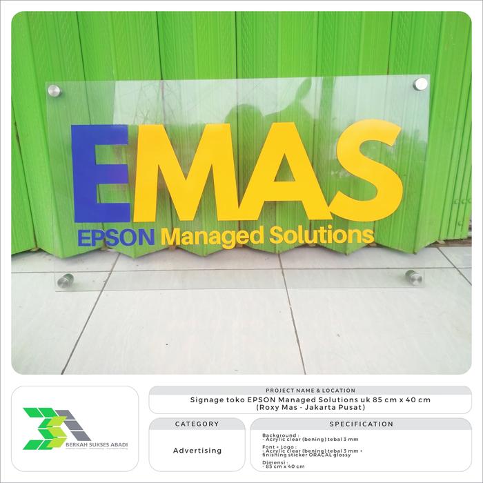 Jual Signage toko uk 85 cm x 40 cm papan nama akrilik toko brand sign ...