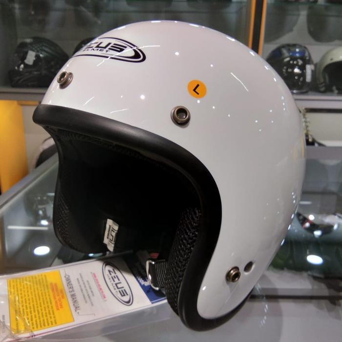Jual ZEUS 385 WHITE I HELM HALF FACE BIKERS I ZEUS RETRO CLASSIC ...
