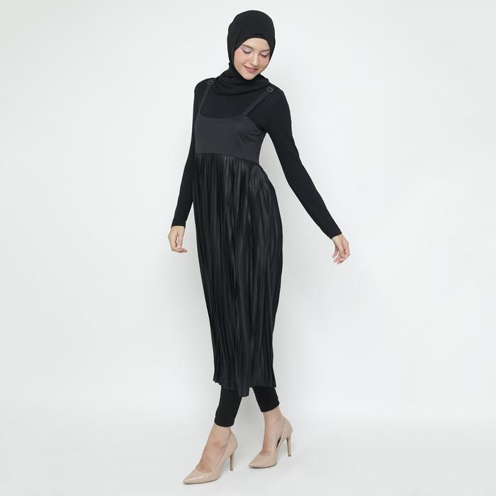 Jual Eiza by duapola Plisket Overall Gamis 8188 - Black - Kab ...