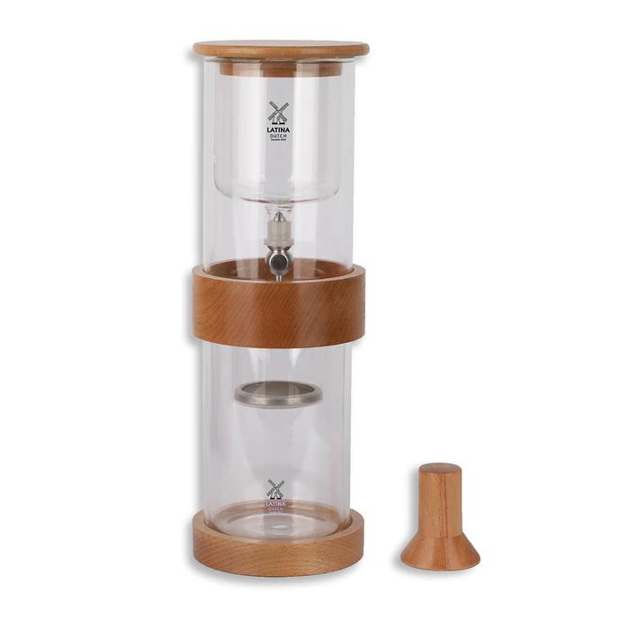 Promo Latina cold brew drip tower DUTCH double wall 420ml wood frame ...