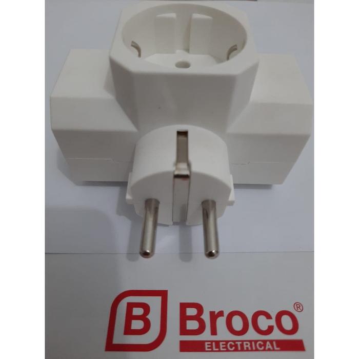 Jual Steker T Arde Broco/ Tiga Colokan Persegi White 13830 - Jakarta ...
