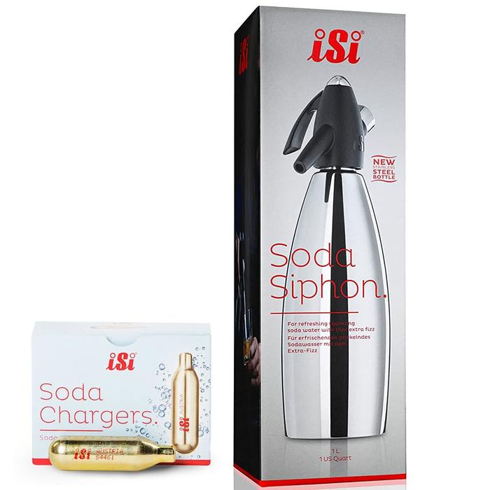 Jual Soda Siphon Dispenser 1 L merk iSi Paket 1 Box Soda Charger (10 ...