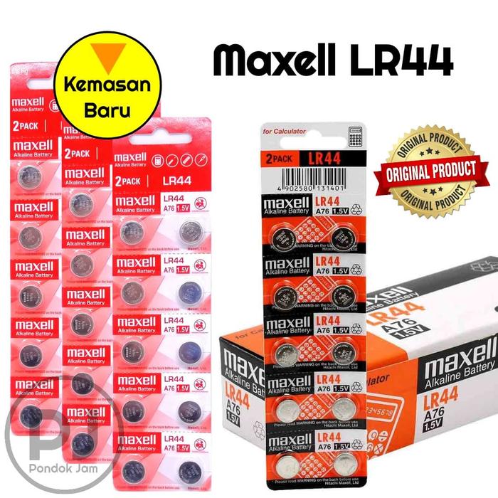 Jual [ORIGINAL] Baterai Maxell LR44 / AG13 / L1154 / 357 / A76 Isi 10 Butir - Jakarta Barat ...