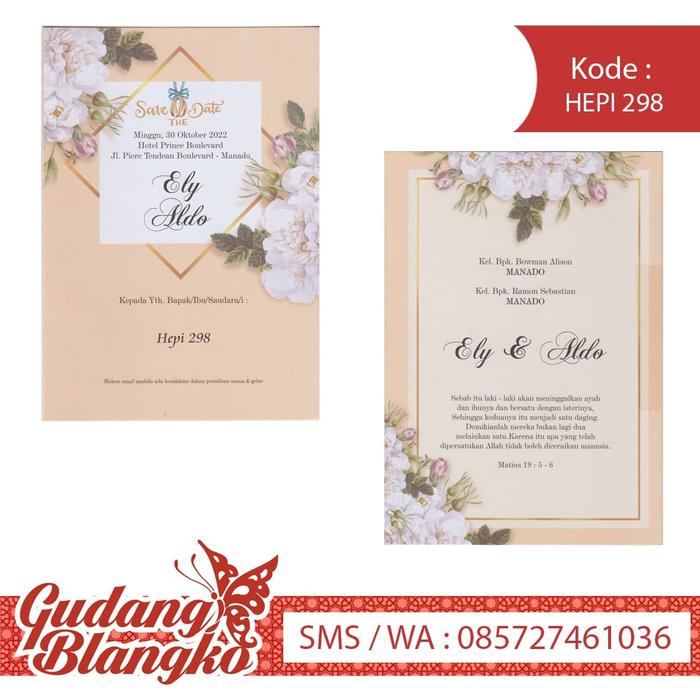 Jual Blangko Kartu Undangan Pernikahan Terbaru Hepi 298 Harga Murah - Kota Semarang - gudang ...