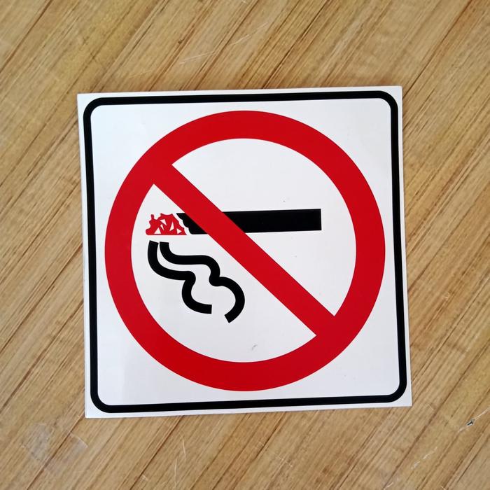 Jual STIKER K3 RAMBU SAFETY. SYMBOL DILARANG MEROKOK UK 15X15CM ...