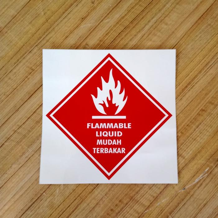 Jual STIKER K3 RAMBU SAFETY. FLAMMABLE LIQUID UK 15X15CM RAMBU K3 ...