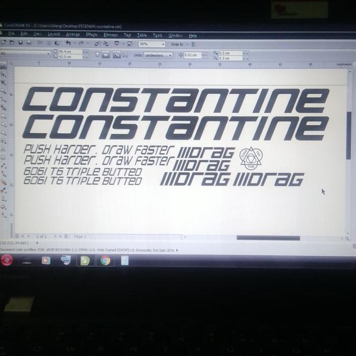 Jual Decal Custom Constantine resize by order , decal frame fixie ...