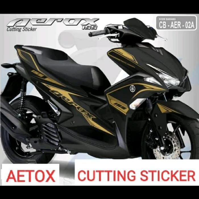 Jual STRIPING CUTTING STICKER AEROX Motor Bkack-Sticker Gold - Kota ...