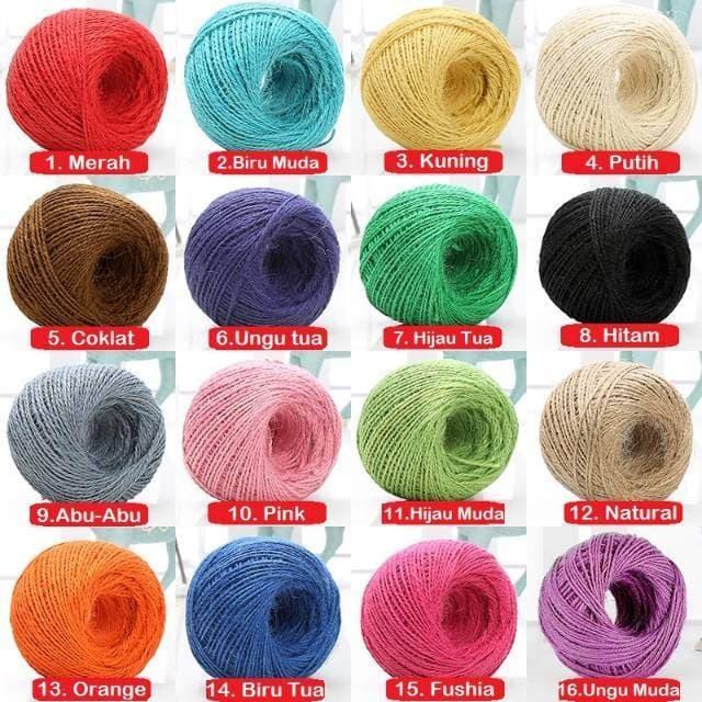 Jual Tali Rami Warna Warni / perlengkapan pesta / tali jerami / Tali ...