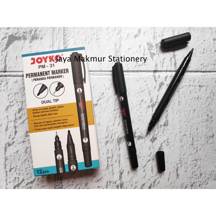 Jual Spidol Permanent Marker Joyko PM-31 Dual tip (Hitam) - Jakarta ...
