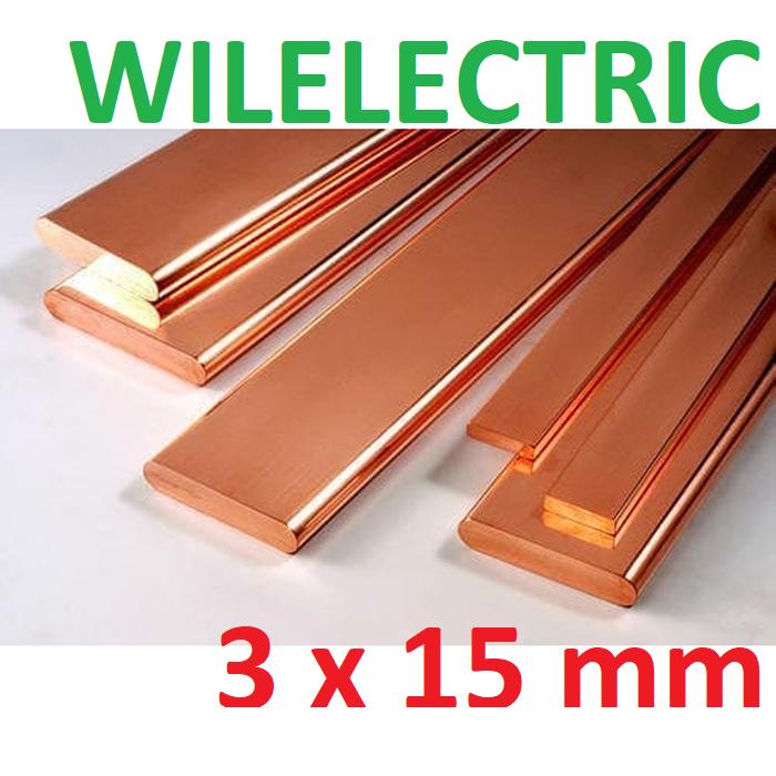 Jual Busbar / plat / rail copper import 3 x 15 3x15 mm asli tembaga 4 m ...