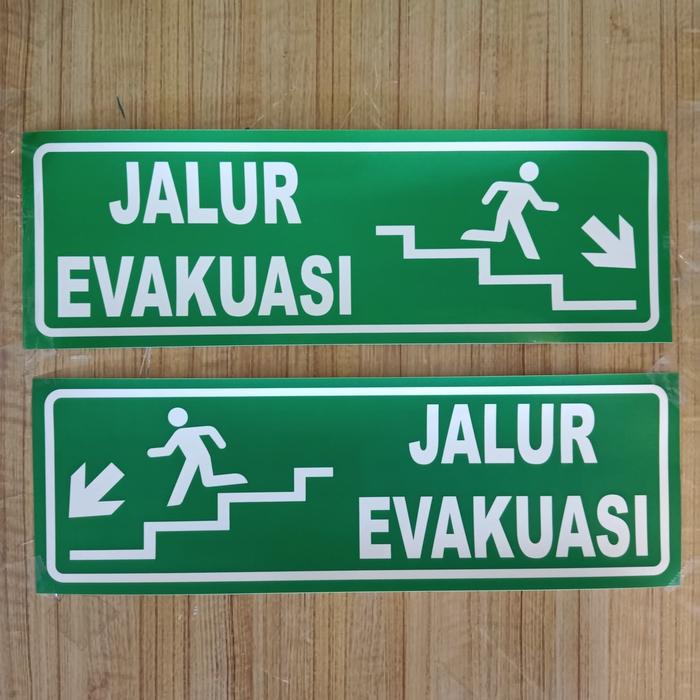 Jual STIKER K3 RAMBU SAFETY UK 10X30CM JALUR EVAKUASI TANGGA KANAN ATAU ...