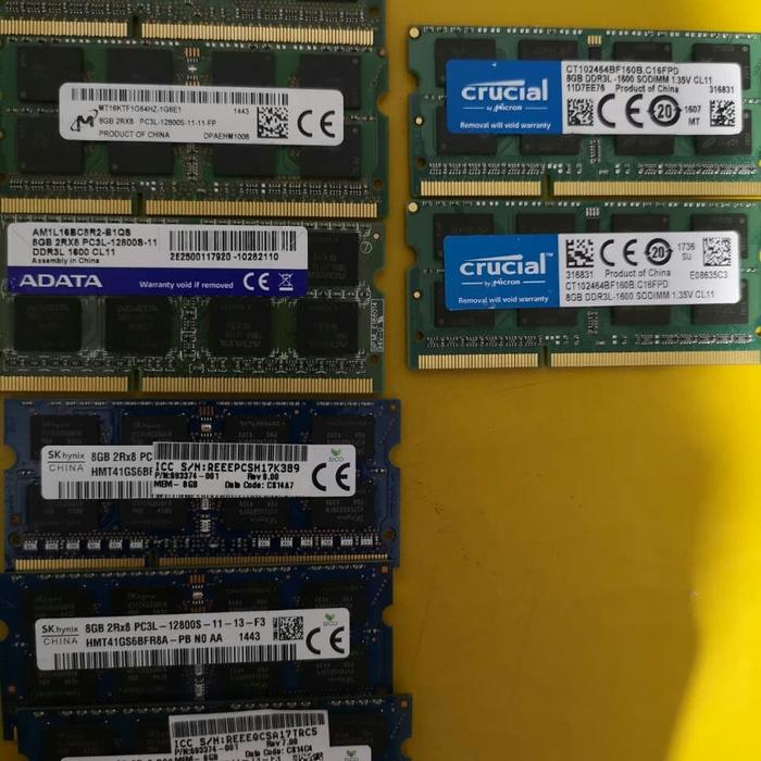 Jual Ram laptop - sodim 8 Gb ddr3 pc3L-12800s merk campur - Kota ...