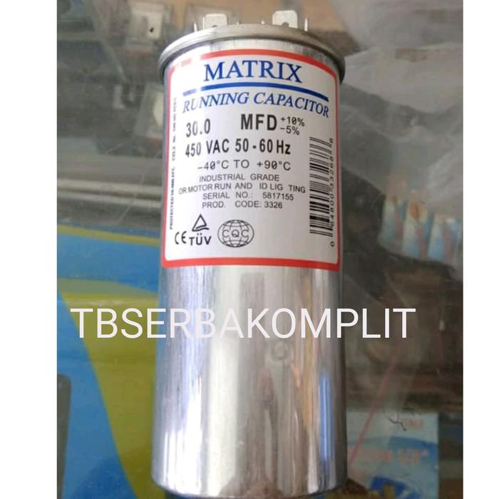 Jual Kapasitor AC 30uf 450 Vac Matrix Running Capacitor Alumunium 30 UF ...