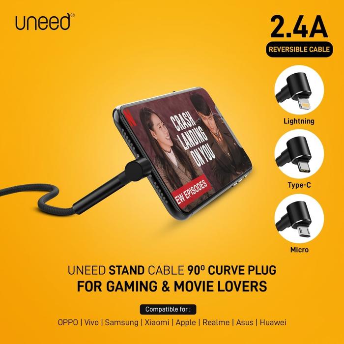 Promo UNEED STAND Kabel Data Type C Quick Charge 3.0 Max 2.4A – UCB35C ...
