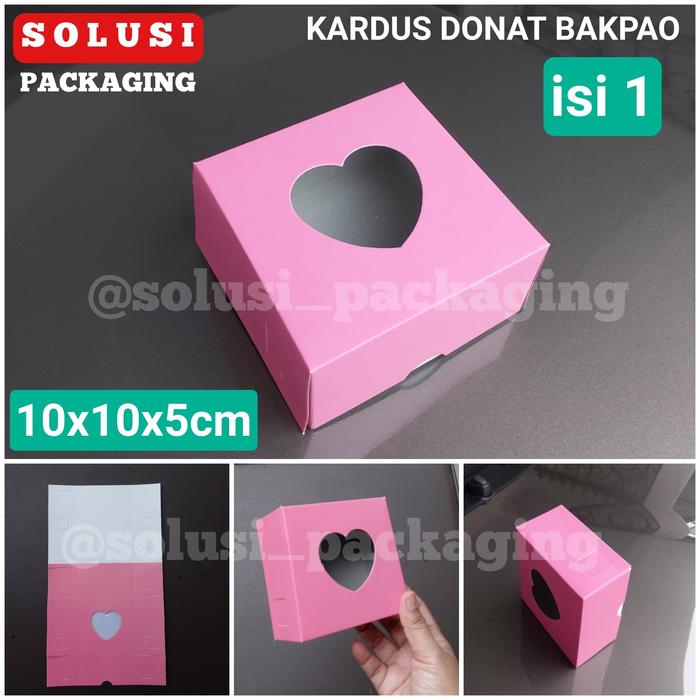 Jual KARDUS DONAT BAKPAO ISI 1 PINK POLOS/KOTAK KUE ROTI/DUS ROTI DOS ...