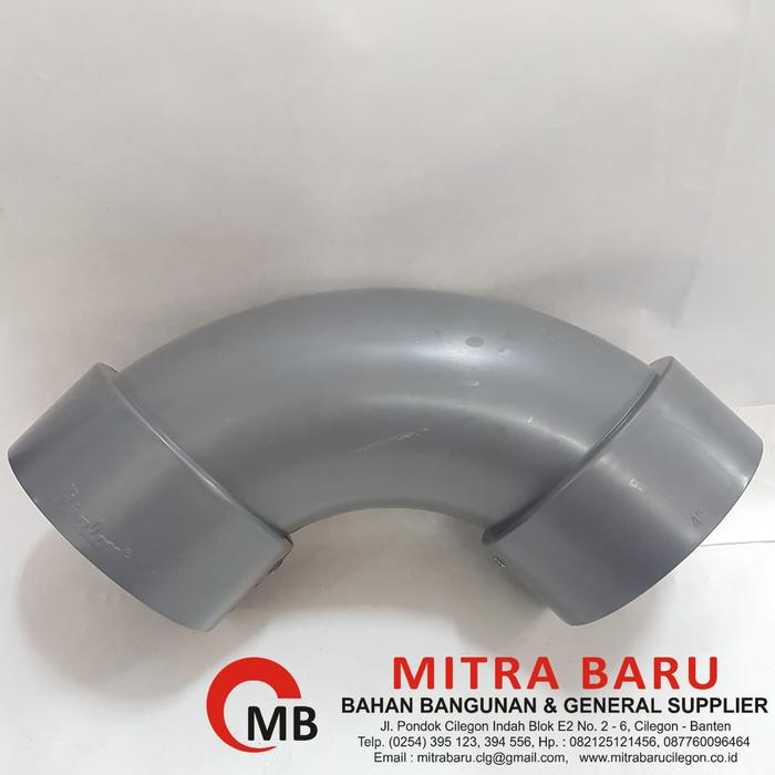 Jual SAMBUNGAN FITTING PIPA PVC MERK PRALON KNIE ELBOW LARGE RADIUS 4IN ...