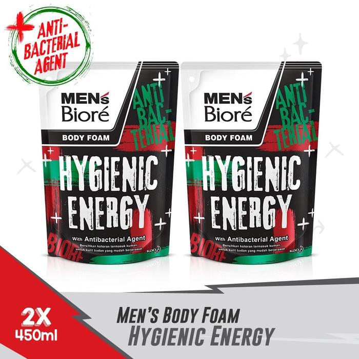 Promo Men's Biore Hygienic Energy 400ml Pouch Refill Twinpack - Sabun ...