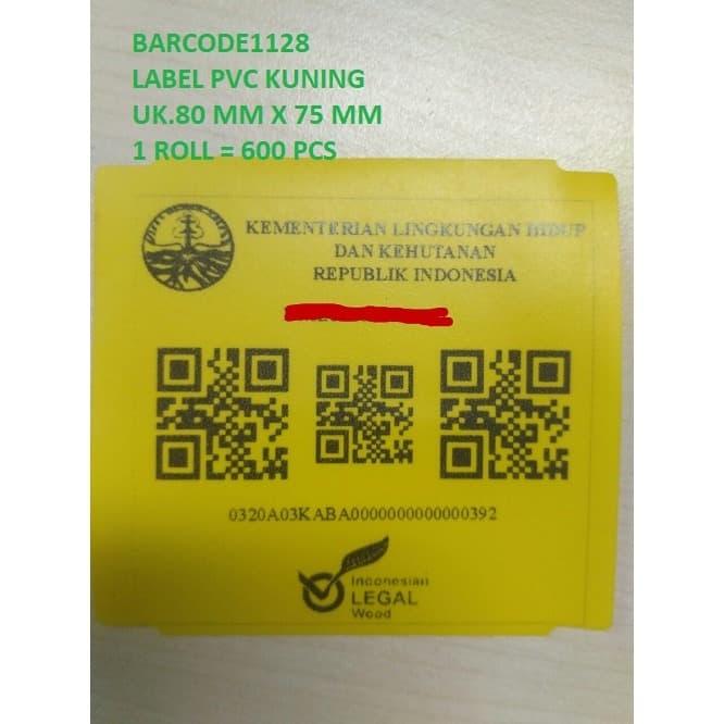 Jual LABEL BARCODE PVC KUNING 80 x 75 STANDARD KEMENTRIAN KEHUTANAN ...