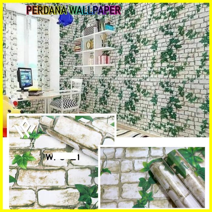 Jual Wallpaper Dinding Tembok Tahan Air Motif Daun Kotak - Jakarta ...