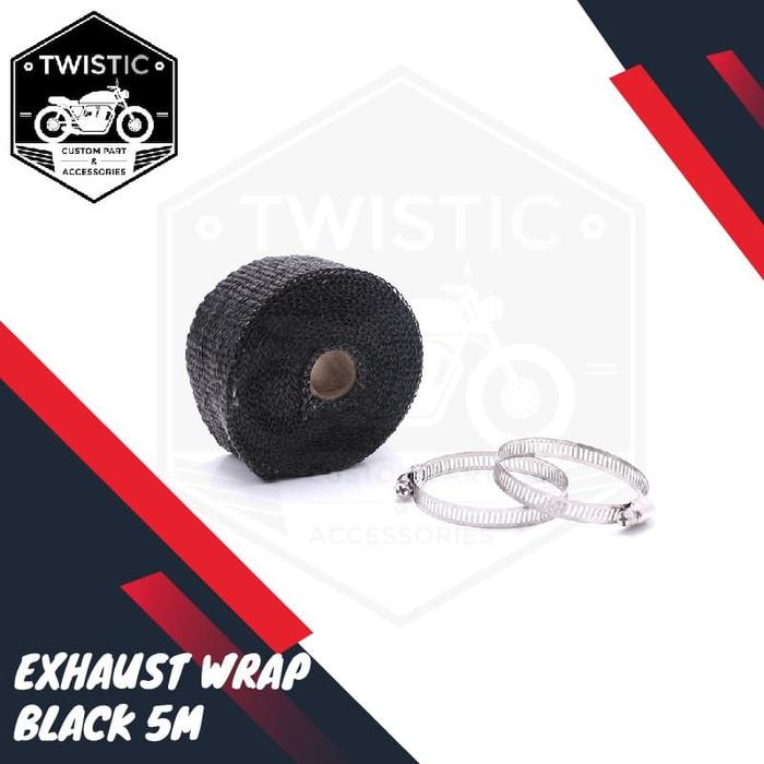 Jual Exhaust Wrap Hitam 5m Knalpot Motor Custom Import W175 XSR Benelli ...