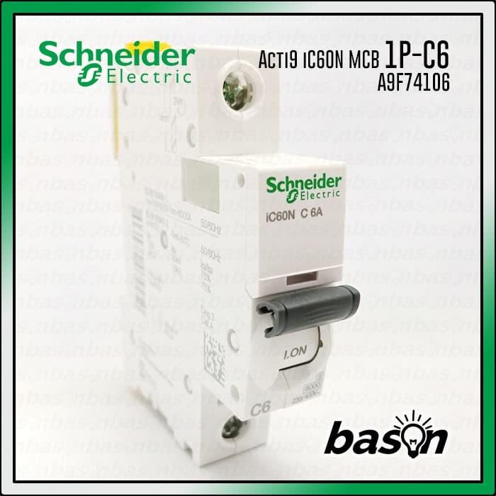 Promo SCHNEIDER Acti9 iC60N MCB 1P-C6 230V - A9F74106 - Jakarta Utara - bason | Tokopedia