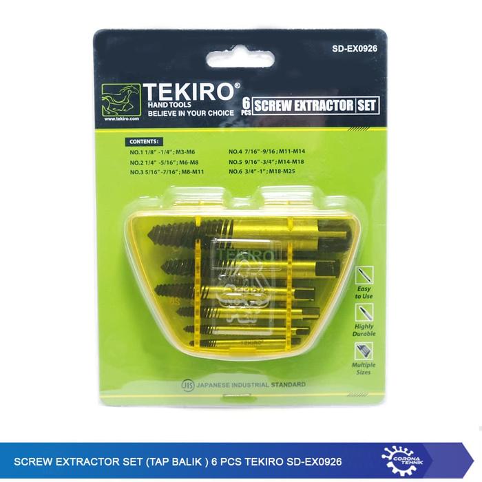 Jual Screw Extractor Set (Tap Balik ) 6 Pcs Tekiro SD-EX0926 - Jakarta ...