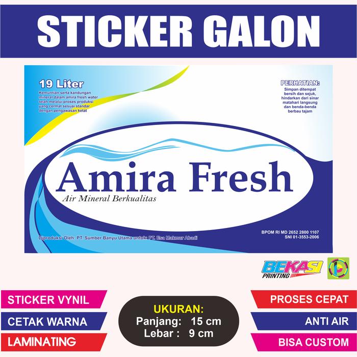 Jual Cetak Label Sticker Air Galon 9 x 15 cm | Vynil + Laminating ...