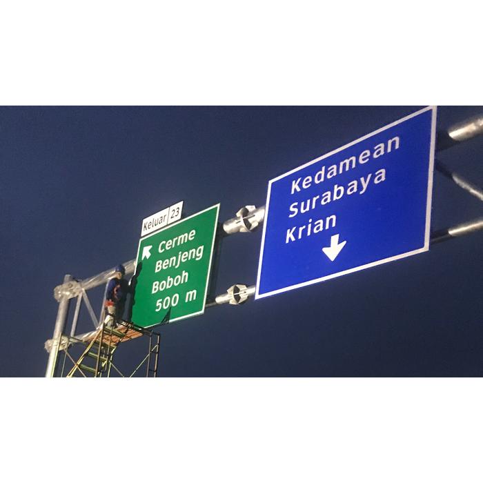 Jual sign tanda petunjuk arah jalan kota tol (packing aman) - plat ...