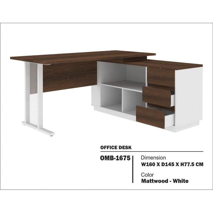 Jual Meja kerja meja kantor meja tulis dengan meja samping Expo OM-1675 ...