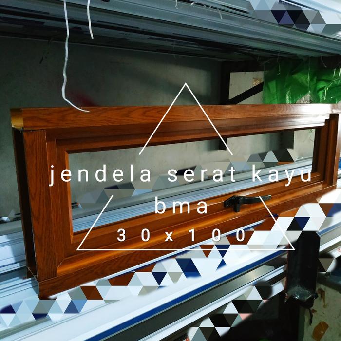 Jual jendela aluminium 30x100 warna serat kayu jati casement bouvenli ...