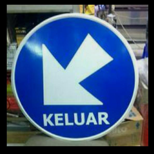Jual sign board rambu papan gambar in out masuk keluar panah - Kota ...