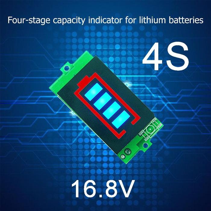 Jual Indikator Kapasitas Baterai 4S 16.8V 18650 Lithium BMS Voltmeter ...